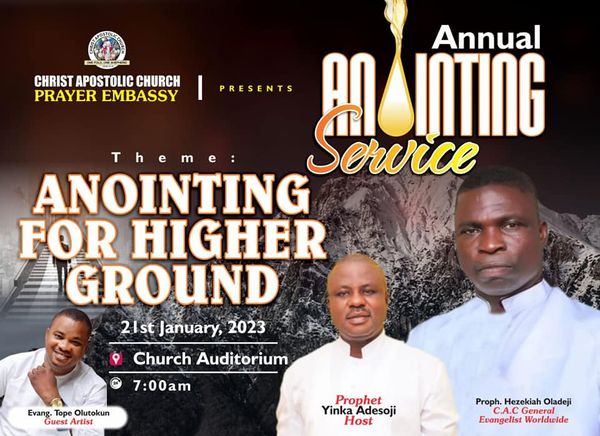 Anointing Service: Prophet Adeyinka Adesoji Ready, As Prophet Hezekiah Oladeji, CAC General ...